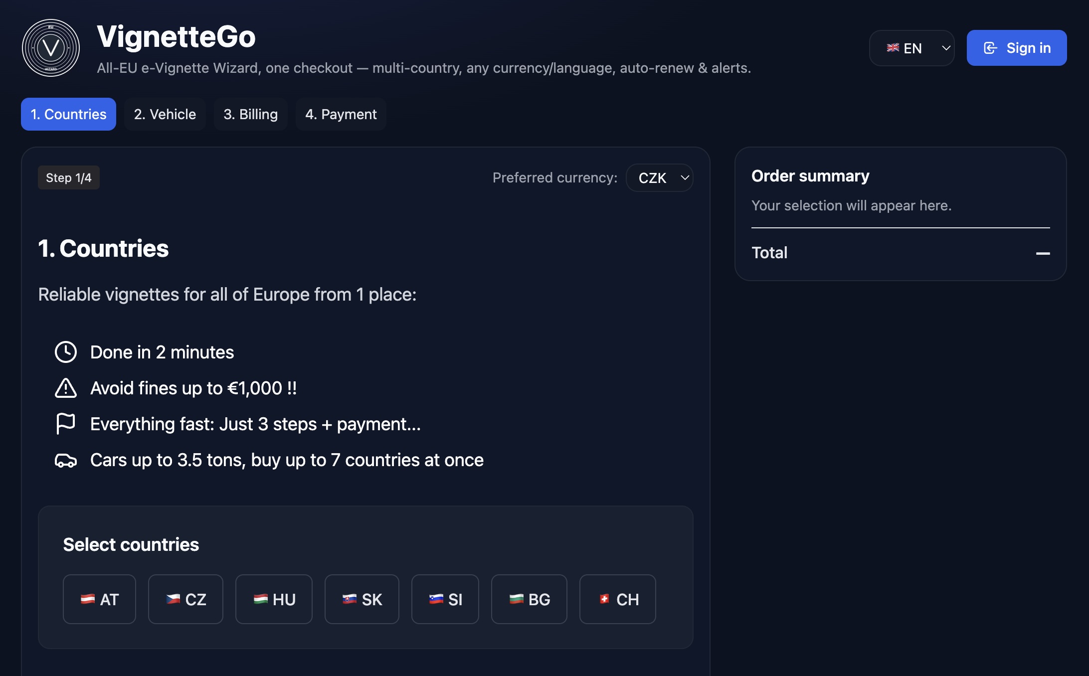 EU Electronic Vignettes — 10 EU Countries Online | VignetteGo